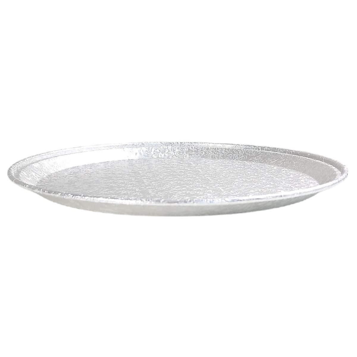 12" Round Flat Aluminum Foil Catering Tray w/Dome Lid - Disposable Cater Serving Pan (Pack of 10 Sets)