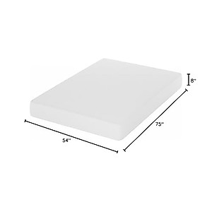 Furinno Tidur Cooling Gel Memory Foam Mattress, 8 Inch, Full, White
