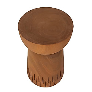 Athaliah Wood Side Table Stump End Table,19”H Rustic Wood Stump Side Table Stool,Wooden Round Side Table Stool Wooden Tree Stump End Table for Garden Patio Lawn Home Decor