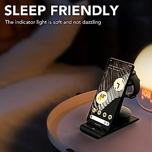 Upgraded 3 in 1 Wireless Charger for Google Pixel Watch, Pixel Fold/7a/7/7 Pro/6/6 Pro/5/4, Pixel Buds Pro, Wireless Charging Station for Multiple Devices iPhone 14/13, Airpods 3/2/1/Pro (Dark Black)