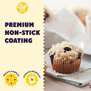 Wilton Perfect Results Premium Non-Stick Bakeware Muffin Pan & Cupcake Pan, 12-Cup, Steel