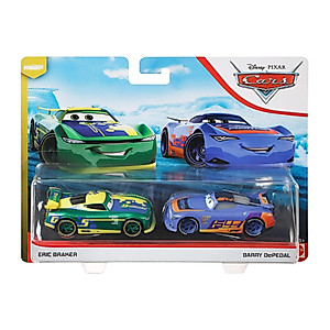 Disney Car Toys Toy 1:55 Scale die-cast Character Vehicles Collectible 2-Pack Gift Set Next-Gen Racers SynerG #5 Eric Braker & RPM #64 Barry DePedal Kids 3 and Up