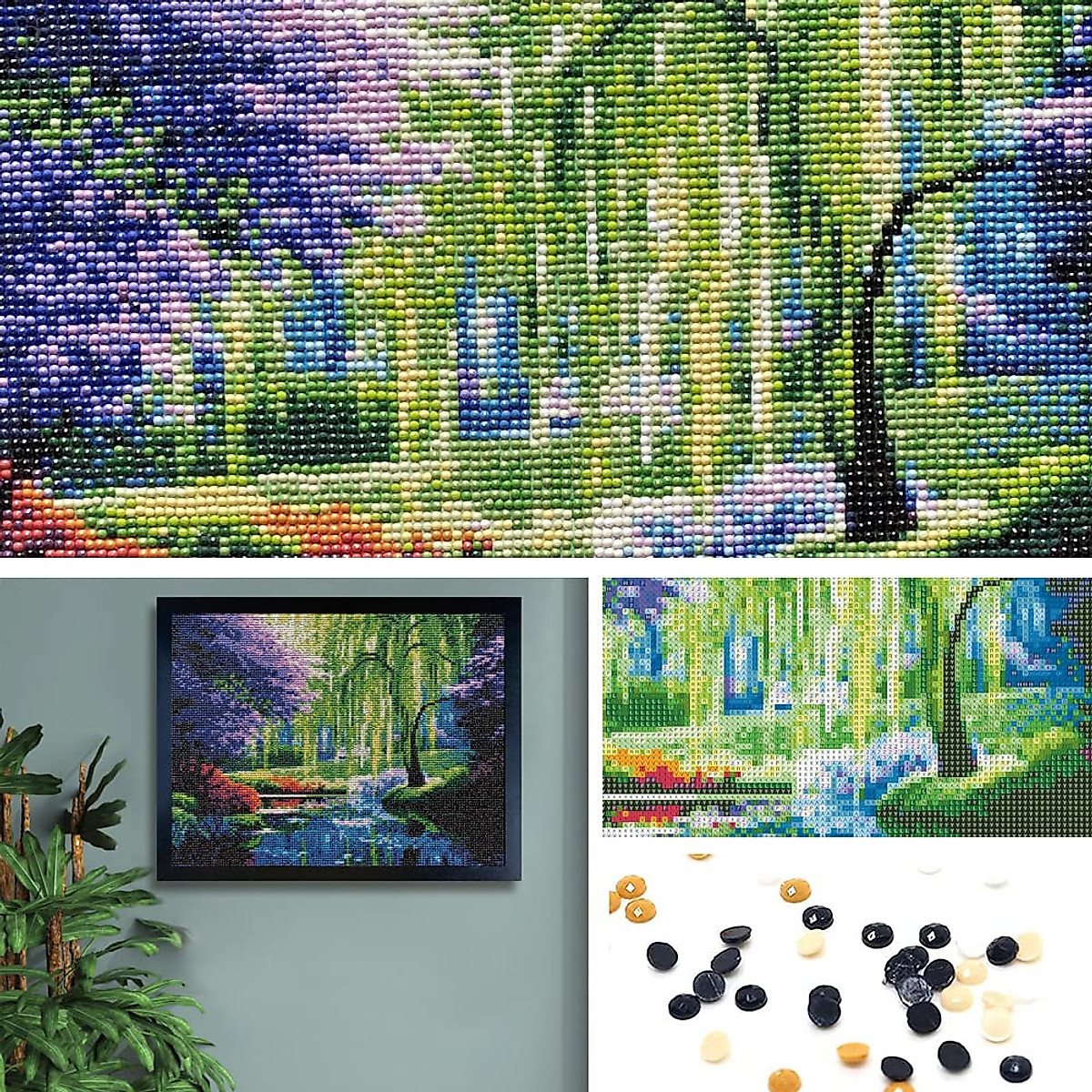NEILDEN Diamond Painting Kits for Adults Beginners DIY 5D Scenery Diamond Art Kits Round Full Drill Diamond Dotz Diamond Dots Willow Tree Pictures Art for Home Wall Decor 14 x 18 inch