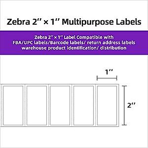 AveneMark 12 Rolls 2" x 1" Direct Thermal Labels for Barcodes Postage Address Shipping Labels Compatible with Rollo & Zebra Desktop Printers Adhesive - 1300 Labels/Roll
