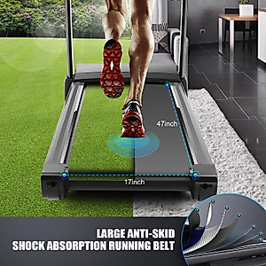 FUNMILY Treadmill with Auto Incline,3.25HP Folding Treadmills for Home 300 lbs Weight Capacity,Smart App Control Running Machine,Shock Absorption System,Bluetooth Audio Speaker,LED Display,Dark Black