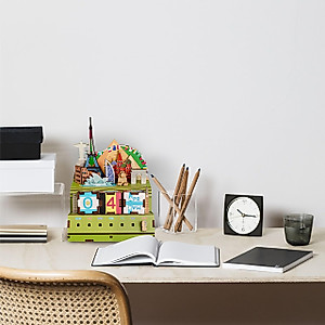 Tonecheer 3D DIY Wooden Yearly Calender, Creative Desk Calender, 3D Puzzle Decorative Calendar, Small Desk Calendar, Table Calendar (World Culture Calendar)