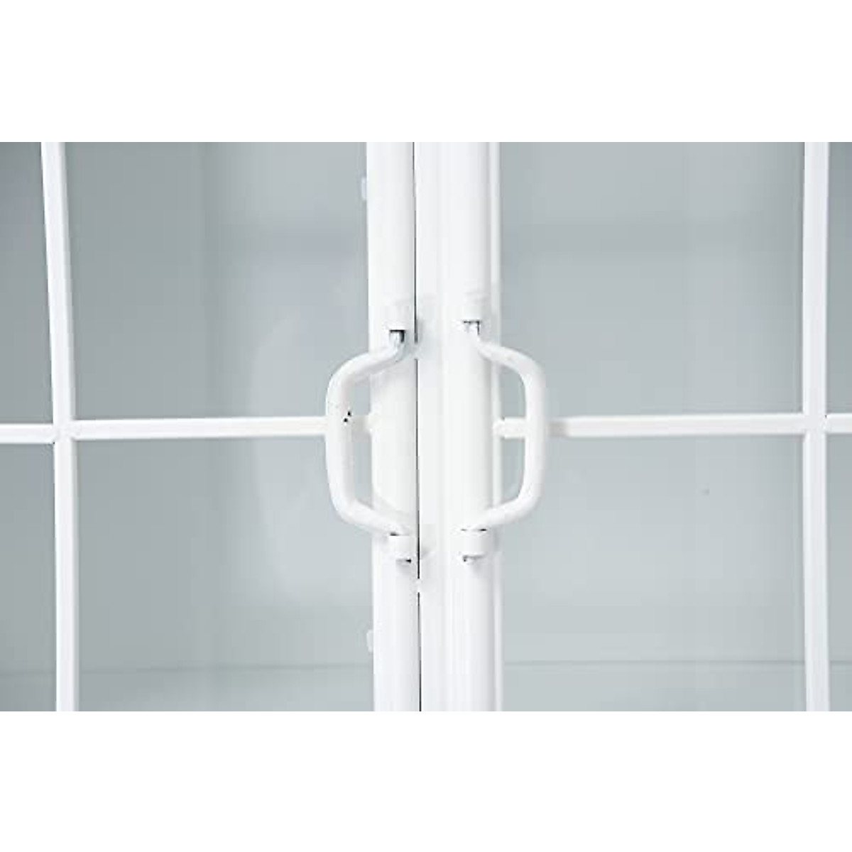 Creative Co-Op Metal Shelves & 4 Doors Cabinets and Shelf Units, White