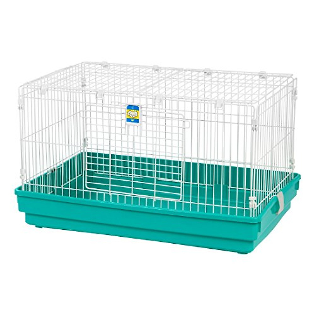 IRIS USA Medium Wire Animal House, Easy to Clean Cage with Wide Access Drop Down Door for Small-Sized Pets Animals Rabbits Guinea Pigs Rats, Green