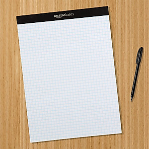 Amazon Basics Quad Ruled Graph Paper Pad, Letter Size 8.5 x 11-Inch, 100 sheets per pad, 6-Pack