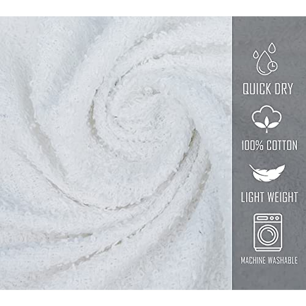 TOALLA (Pack of 12 White Bath Towels Bulk 24x48 Inches - Economy Cheap Bath Towels for Commercial Uses, Gym, Salon, Spa & Hair -Lightweight Bath Towels Quick Drying -Bath Towels Sets Bulk