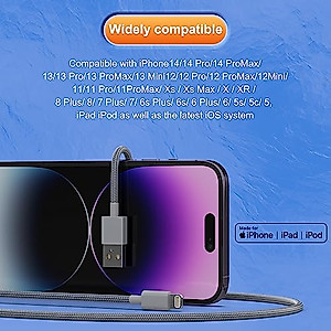 [Apple MFi Certified] iPhone Charger, 6Pack(3/3/6/6/6/10 FT) Lightning Cable Apple Charging Cable Fast Charging High Speed USB Cable Compatible iPhone 14/13/12/11 Pro Max/XS MAX/XR/XS/X/8-multicolor