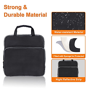 Zipper Binder, 2 Inch 3-Ring Binder with Zipper, Multi Pockets Organizer Binder, 500 Sheet Capacity, Comes with Shoulder Strap, Black