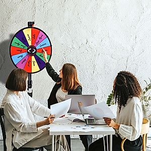 WinSpin 24 Inch Heavy Duty Prize Wheel Dual Use Adjustable Tabletop and Floor Stand Fortune Wheel with Dry Erase Marker & Eraser 14 Slots Spinning Wheel for Carnival Spinner Game and Tradeshow