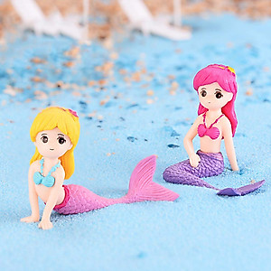 Healifty 4pcs Fairy Garden Miniature Artificial Mermaid Fairy Figurine Micro Landscape Aquarium Decoration Miniature Mermaid Ornaments for Home Fish Tank Decoration