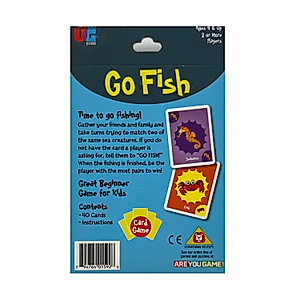 University Games Go Fish Card Game - Jumbo Size, Colorful Animal Cards for Kids Ages 4 and Up, Fun Family and Educational Game