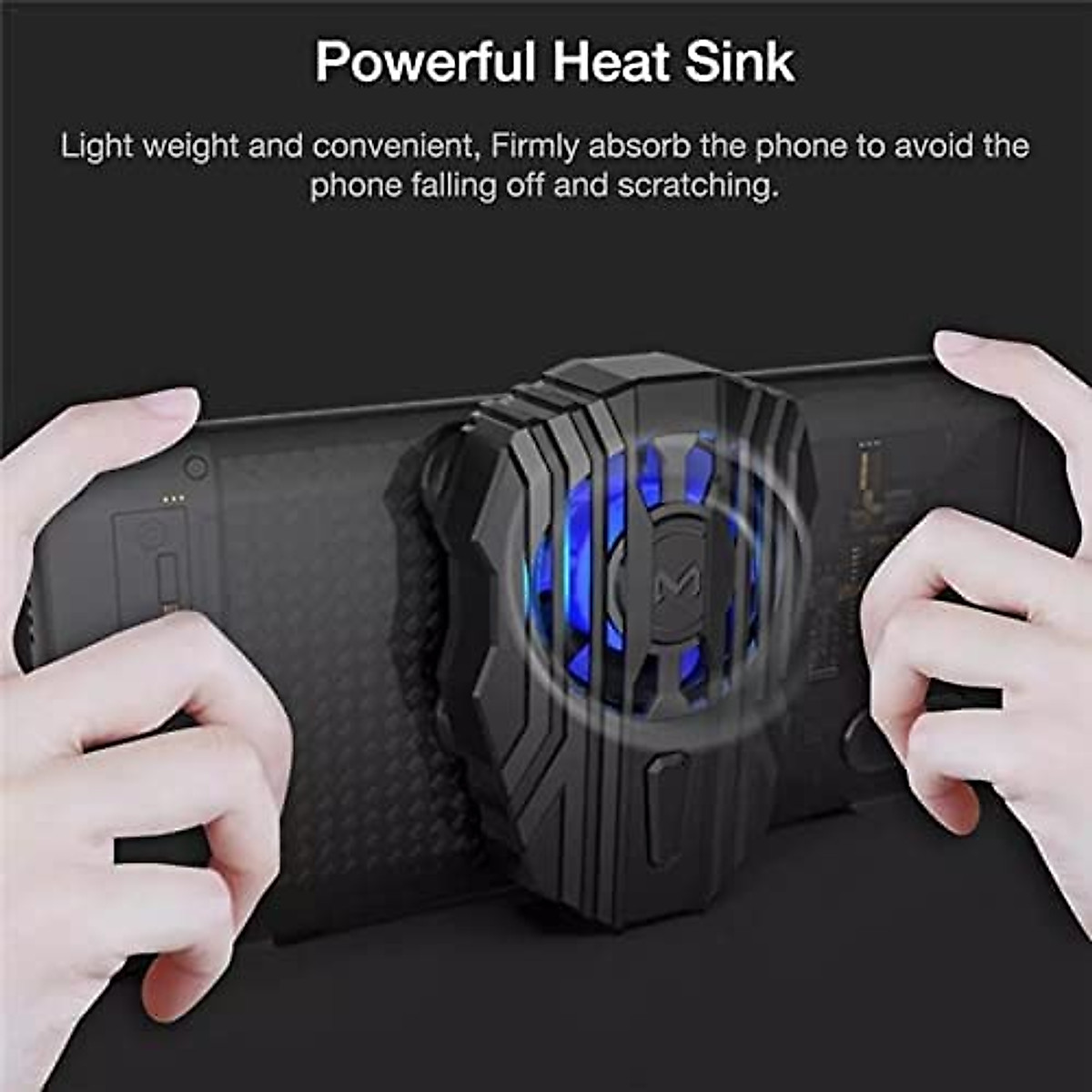 TYROCX Lattest PUBG Mobile Phone USB Cooling Fan Cooler Adjustable Portable Radiator Gaming Holder Heat-Sink for Phone for BGMI Gaming Pubg COD FreeFire With RGB Light(Black)