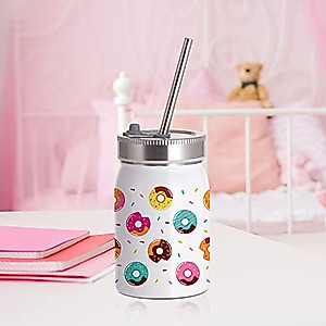 PYD Life Blanks Mason Jar 17 OZ Wide Mouth White Stainless Steel Tumbler with Lid and Metal Straw for Cricut Mug Press Machine Sublimation Print 4 Pack