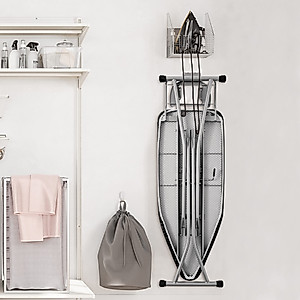 AKOZLIN 48" x 18" Extra Wide Ironing Board with Height Adjustable up to 36",Solid Steam Iron Rest,T-Leg Extreme Stability Foldable Ironing Board for Home Laundry Room Dorm Grey