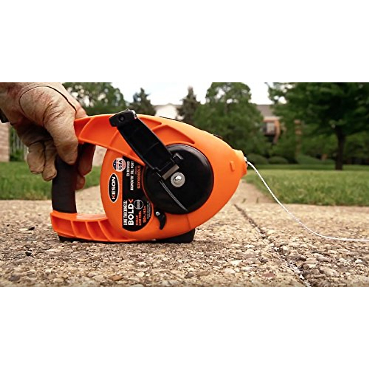 Keson G3X150BOLD Bold Chalk Line Reel with 3X1 Rewind, 12-Ounce Chalk Capacity, 150-Foot