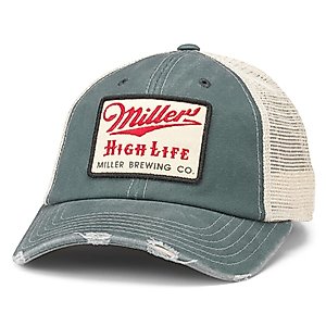 AMERICAN NEEDLE Miller High Life Beer Orville Adjustable Snapback Baseball Hat, Stone/Green (23001A-MHL-STGN)