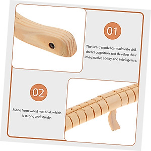 SAFIGLE 5pcs Unfinished Lizard Model Lizard Wiggle Reptile Chameleon Prank Props Wood Lizard Toy Wood Lizards to Paint Flexible Timber Lizard Animal Wooden Craft Supplies Artificial Child