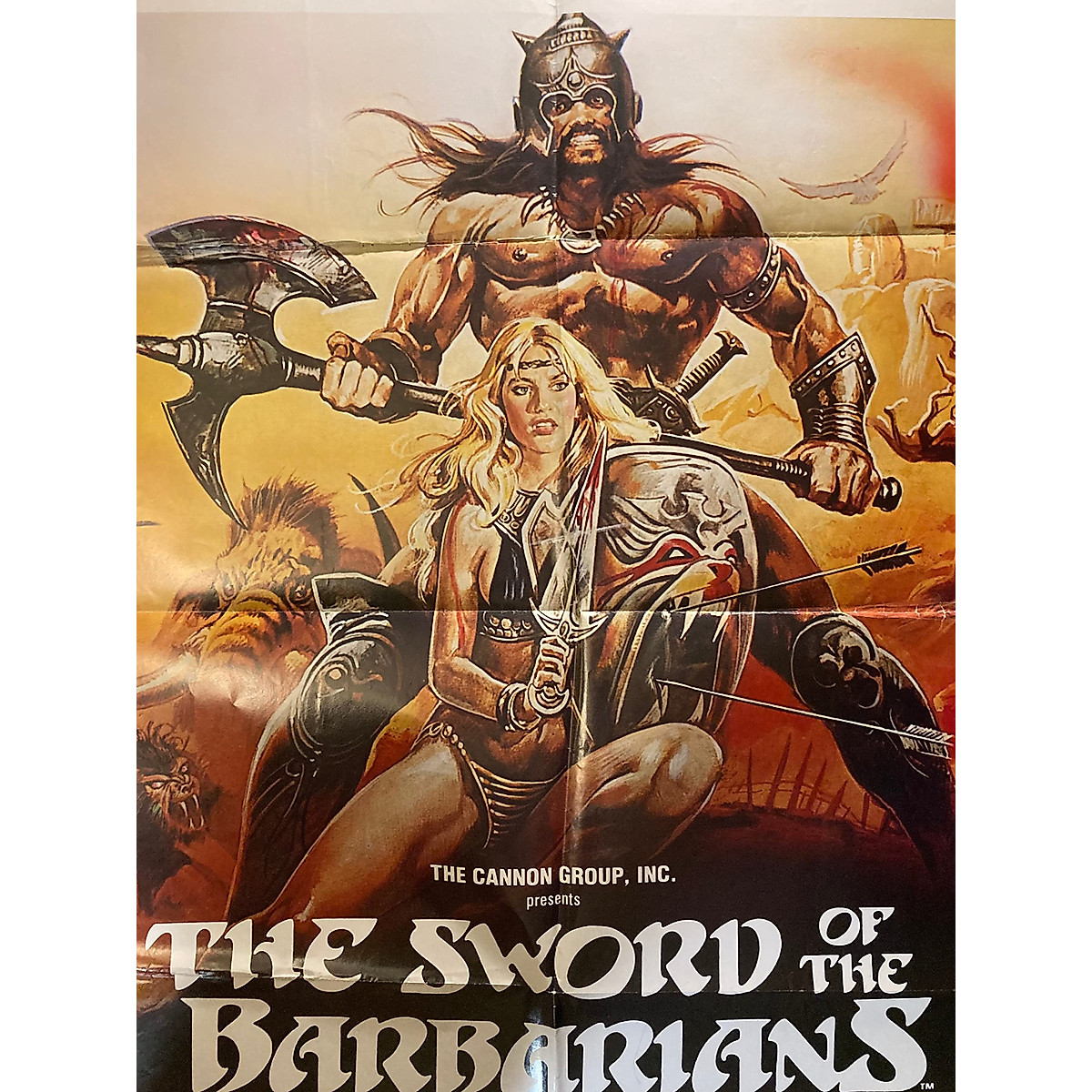 1983 Apocalyptic Adventure - Warriors of the Wasteland - SciFi Apocalypse Mad Max Grunge Vintage Original Movie Poster