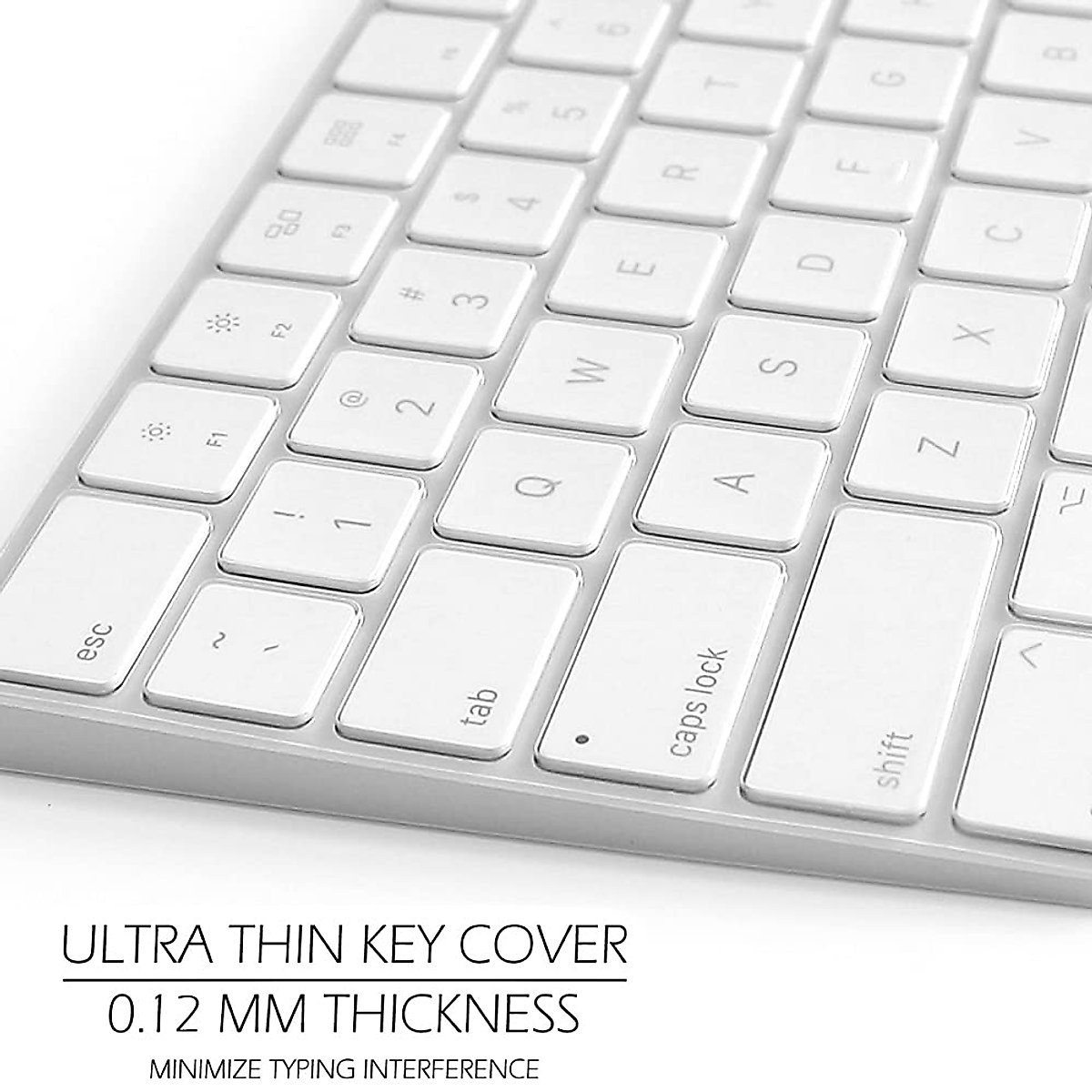 ProElife Keyboard Cover Skin for 2023-2021 Magic Keyboard with Touch ID and Numeric Keypad Model-A2520 U.S Enter Protector 0.12-mm TPU Protector (3 Keys ON The Left of The Space BAR) (Clear)