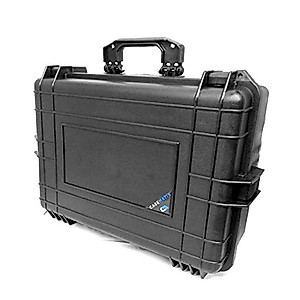 CASEMATIX Waterproof Projector Case Hard Shell Projector Bag Compatible with Epson Home Cinema 2100, 2150 & Select PowerLite Projectors with Foam Interior, Padlock Rings and Folding Handle, Case Only
