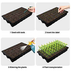 Maylaviu Seed Starter Tray, 4 Pack Seed Starter Kit with Adjustable Humidity Dome,Mini Greenhouse Kit Indoor for Cloning, Propagation, Sprouting and Germination (160 Cell)