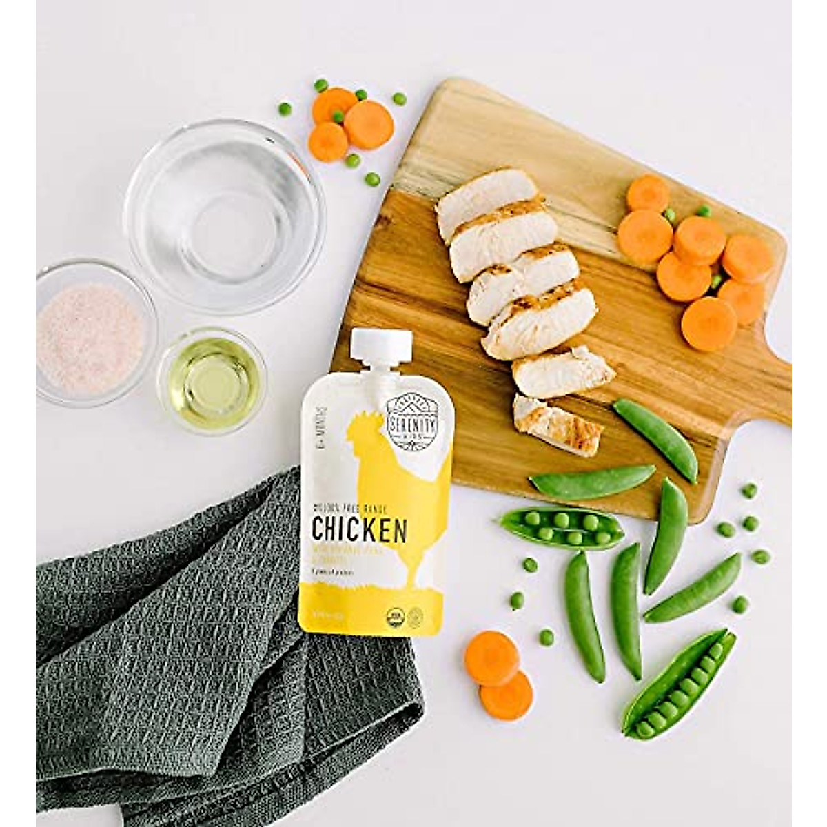 Serenity Kids Chicken Lover Baby Food Pouch Bundle | 6 Each of Free Range Chicken, Chicken & Thyme and Turmeric Chicken Pouches (18 Count)