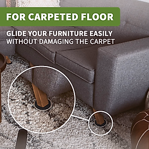 COVERCORNER Furniture Sliders for Carpet 8 PCS - 3 1/2 inch Furniture Moving Slider Chair Legs Floors Protectors– Move Your Furniture Easy & Safely(for Carpet)