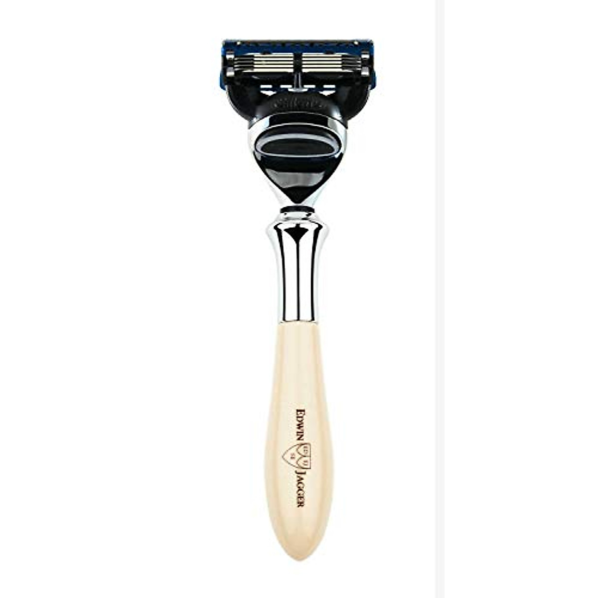 Edwin Jagger Plaza Shaving Handle Compatible With Gillette Fusion Razor Cartridge (Imitation Ivory)