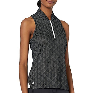 adidas Golf Women's Heat.RDY Racerback Primegreen Polo Shirt, Black, Large