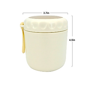 XTYHTX 13.5oz Kid Food Thermos,Food Jar for Hot Food, Insulated Soup Container for Hot and Cold Food, Kid Thermos Hot Food(Stainless steel white)