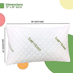 Sleepsia Toddler Pillow - Supersoft (13" X 18") Small Pillow with Bamboo Cover - Ultra Supportive Shredded Memory Foam Toddler Neck Pillows for Sleeping - Green