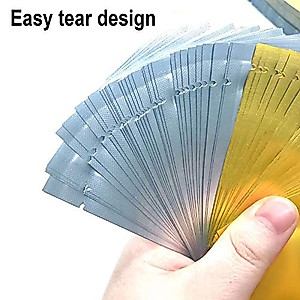 Markeny 500 Pack Aluminum Foil Bags, Matte Sample Pack Flat Open Top Resealable Tear Notch Aluminum Foil Mylar Bags, 5 x 7 cm/ 2x 2.7 inch, 5 Color