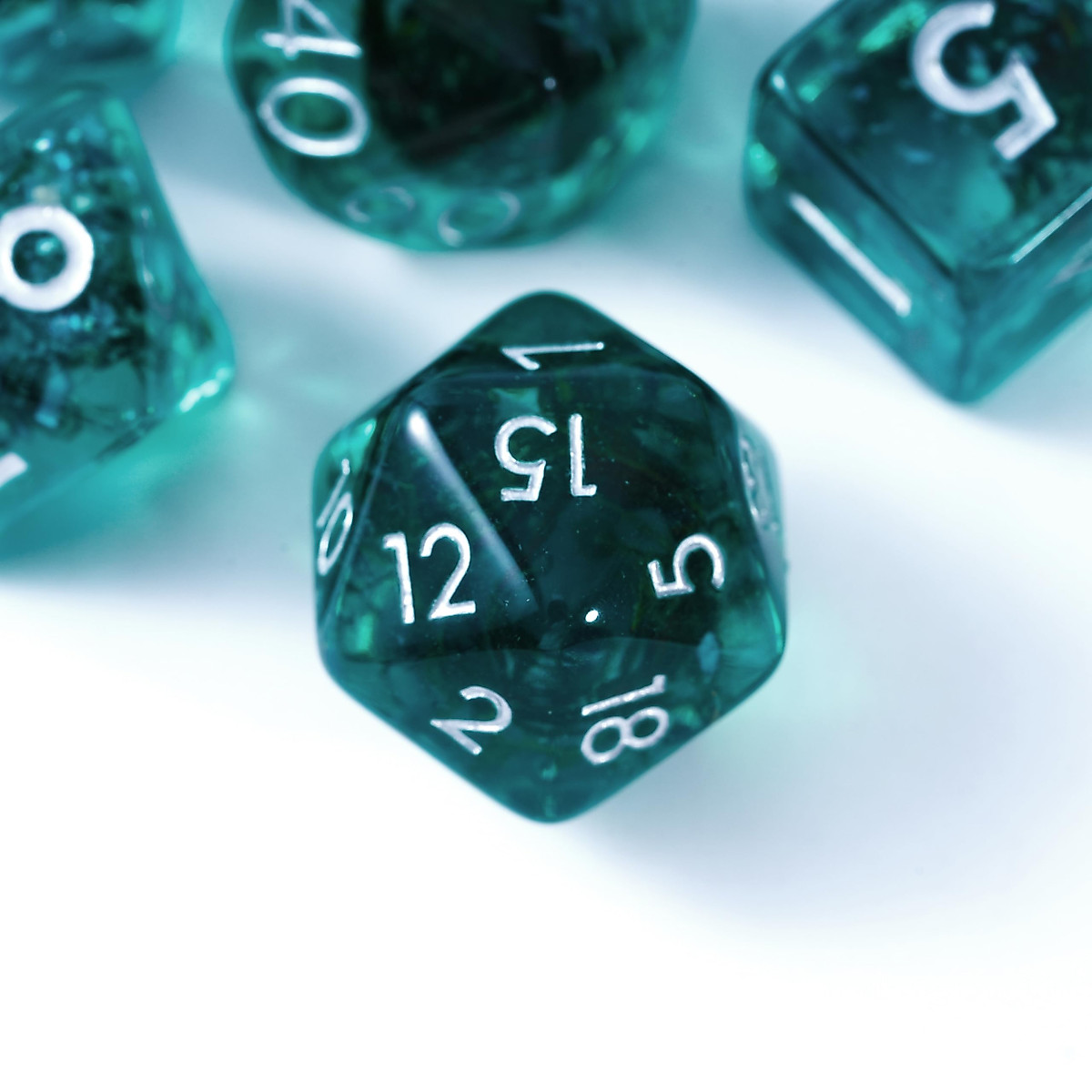 Ocean Moss Dice Set for DND - Unique Aquamarine Ocean Moss for Role Playing Games (RPG) - Detailed Stunning Textured Resin Polyhedral Dungeons and Dragons Dice Set for D&D, Pathfinder, and More