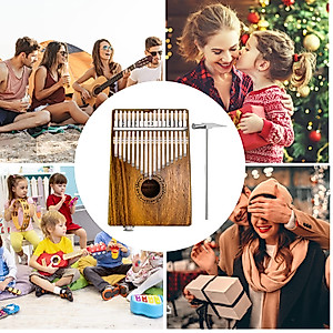 Kalimba 17 Keys Thumb Piano（with Pick up Jack）Mahogany Koa Wood Mbira Sanza Finger Piano Tune Hammer Gift for Kids Adult Beginners Professional Musical Instruments