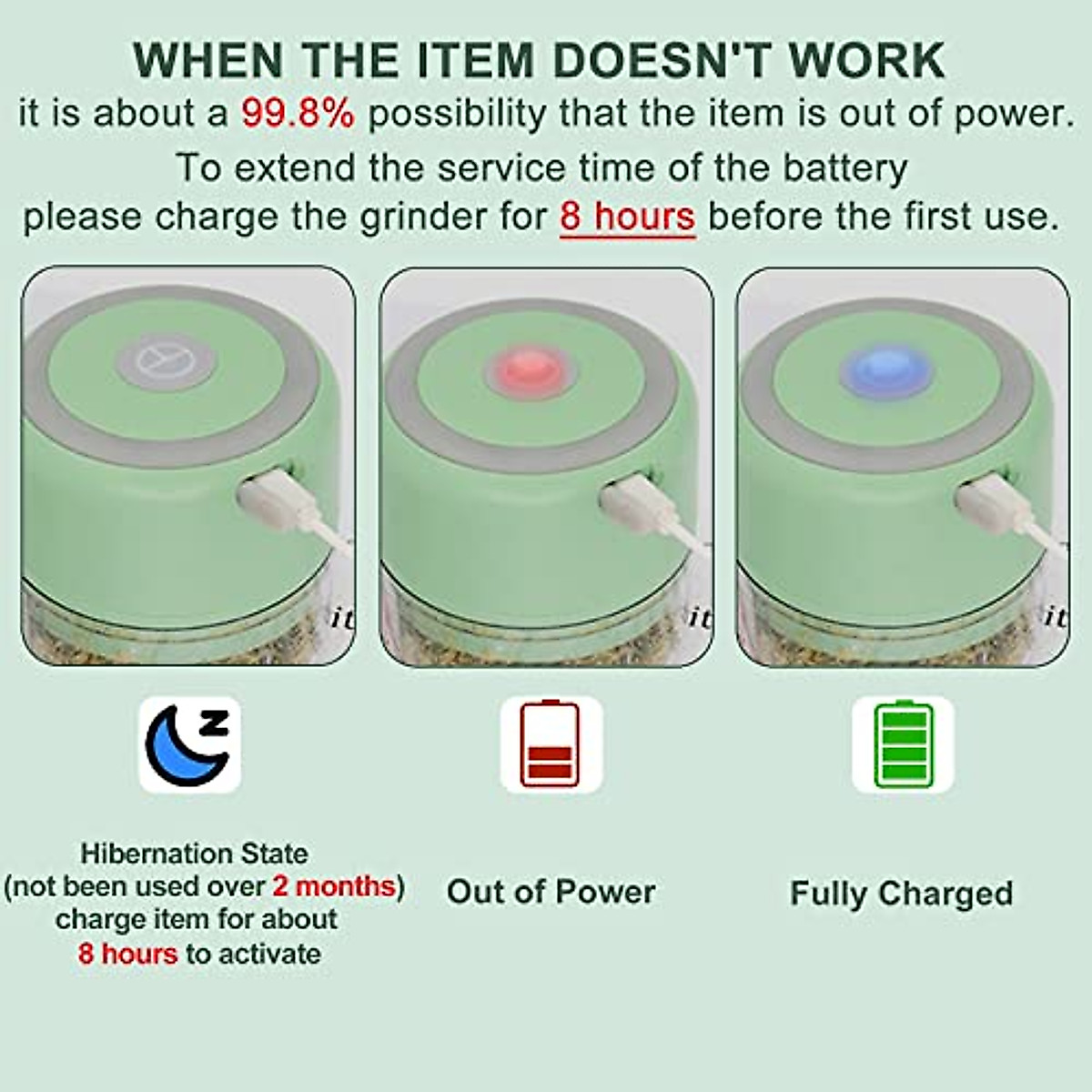 Electric-Herb-Grinder-3.5 Inch-2023-Upgraded, 3.4oz Large Grinder for Grinding Dry Fresh Herbs and Spices, USB Rechargeable, Portable, Waterproof, High-efficiency, Nice Choice for Gift