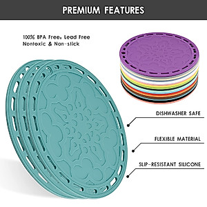 Smithcraft Silicone Trivets Mats Big Round Silicone Pot Holder Hot Pads and Trivets for Hot Dishes and Hot Pots, Hot Mats for Countertops, Tables, Spoon Rest Small Place Mats Set of 3 (Beige)