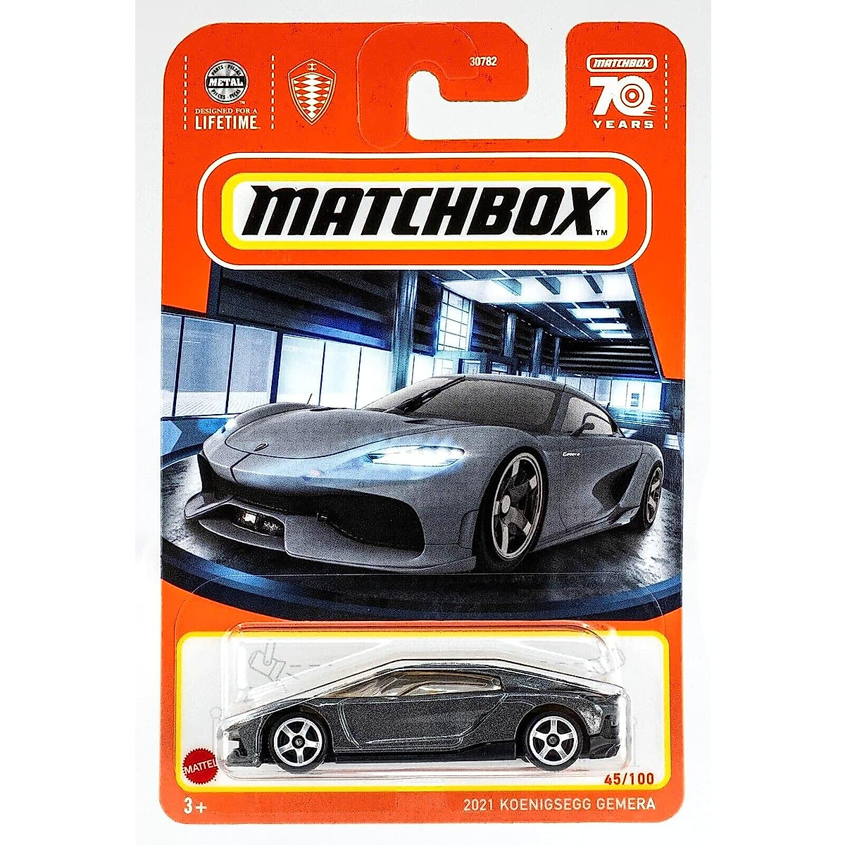 Matchbox - Koenigsegg GEMERA - 2021 - Silver - Matchbox 70 Years - 2023 - Mint/NrMint Ships Bubble Wrapped in a Sized Box