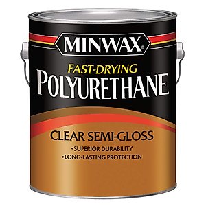 Minwax Fast Drying Polyurethane Protective Wood Finish, Clear Semi-Gloss, 1 Gallon