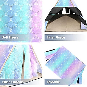 Mermaid Sea-Maid Scale, Guinea Pig Bed Washable Small Animal Hideout, Hamster Cage Accessories for Gerbils Chipmunks Squirrels Hedgehogs Guinea Pigs