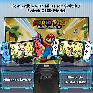 Switch Dock for Nintendo Switch/Nintendo Switch OLED Model, Portable Switch TV Docking Station with 4K/1080P HDMI Adapter and USB 3.0 Port, Switch Charging Stand (No Charging Cable)