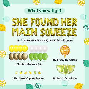 She Found Her Main Squeeze Bridal Shower Decorations Lemon Bridal Shower Decorations Lemon Themed Bridal Shower Decor Bachelorette Party Decorations Bachelorette Party Favors Lemon Balloons