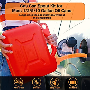 Gas Can Spout Replacement, Gas Can Nozzle Kit with Screw Collar Caps, Gasket Stopper,and 2 Kinds Gas Can Vent Cap for Most Style Gas Can, Highly Fitted, Smoothly Flow (4 Kit)