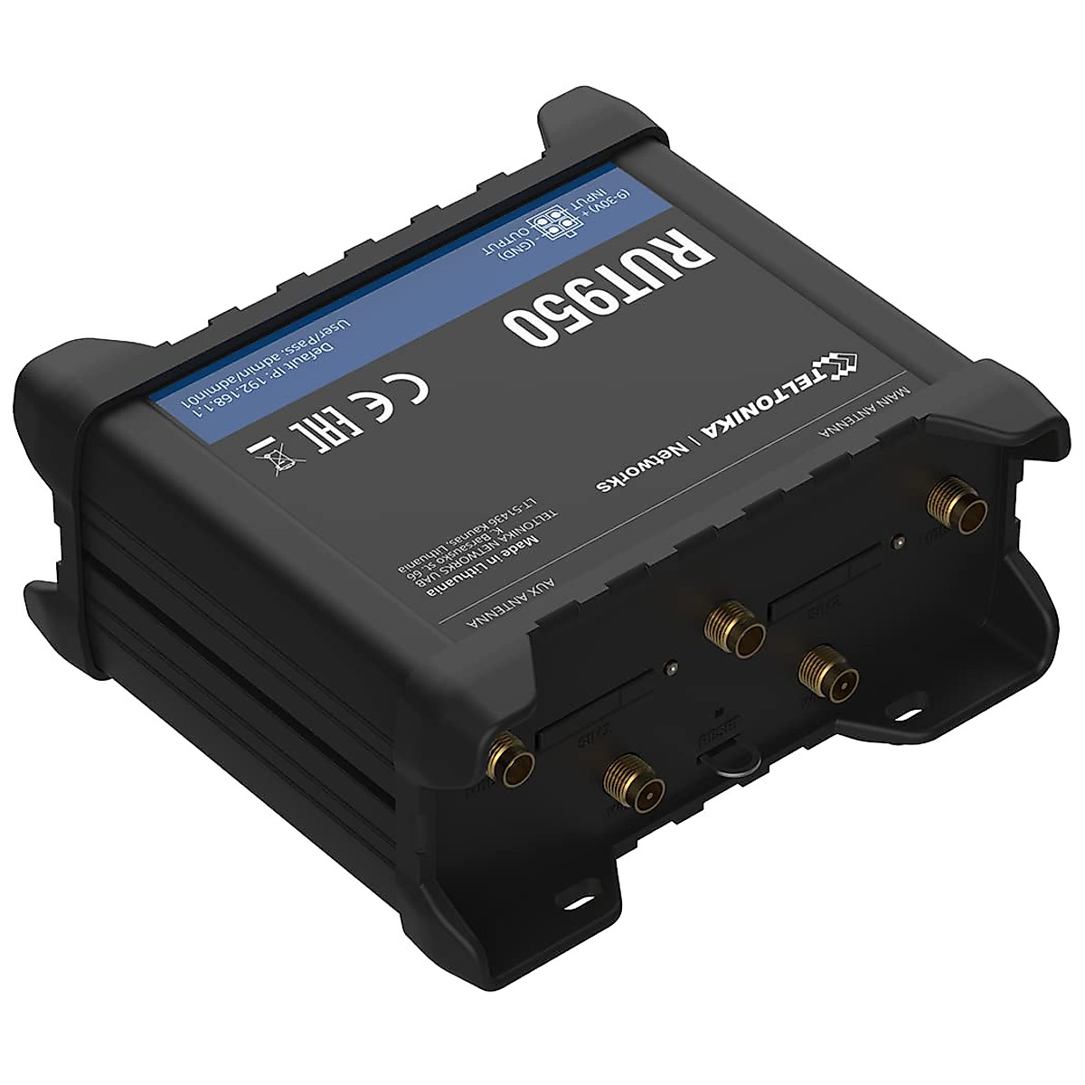 Teltonika RUT950J02400 model RUT950 LTE 4G Router for AT&T and T-Mobile; Automatic Switch to Available Backup Connection; Wireless Access Point with Hotspot Functionality