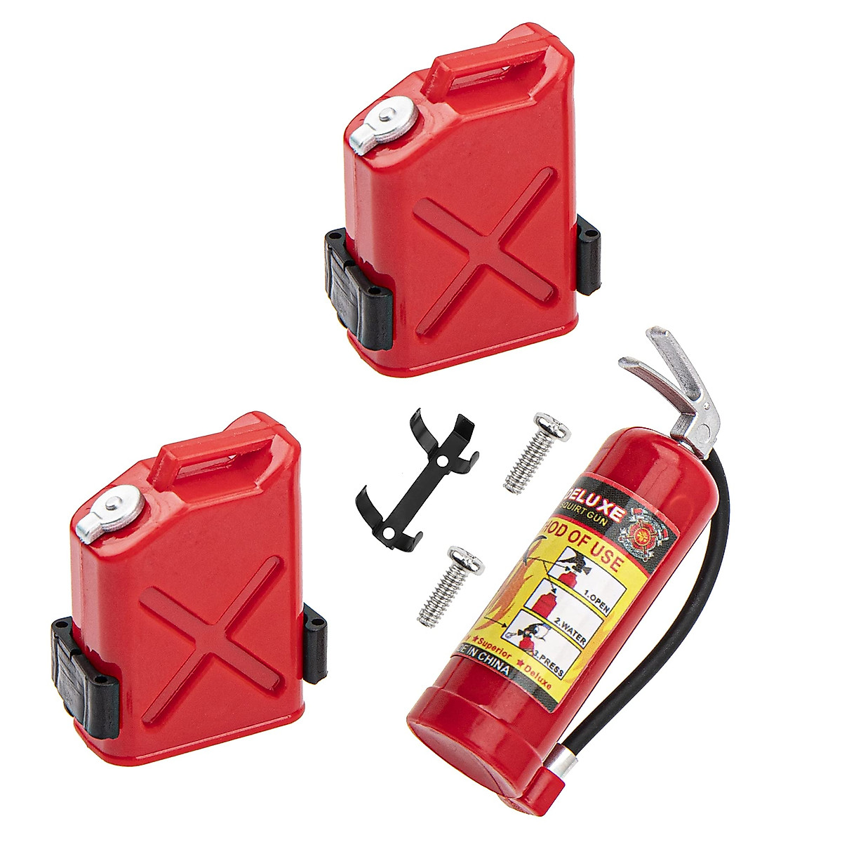 ShareGoo RC Simulation Decoration Plastic Mini Fuel Tank & Fire Extinguisher Compatible with Traxxas TRX4 Axial SCX10 Redcat Gen7 1/10 RC Rock Crawler