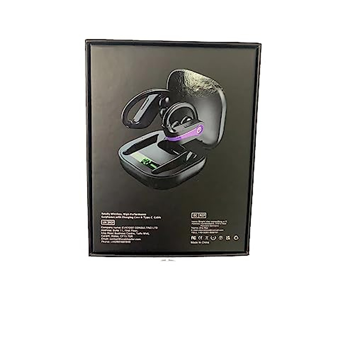 Donerton Wireless Earbud, Chipset 5.1 Sport Headphones with Charging Case, 10Hours Single Playtime Earhooks Headset, Wireless Earphone 6D Stereo HiFi Sound Noise Cancelling for Working/Travel/Gym