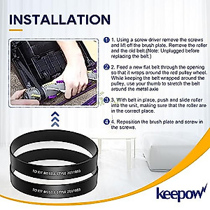 KEEPOW Vacuum Belt Compatible with Bissell PowerForce & Powerforce Helix Vacuum Cleaner 2191U 2191 2190 1240 1700 2692, Part #2031093, 4 Pack